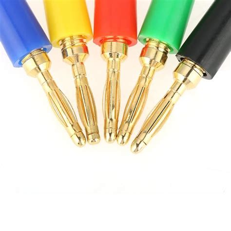 JIE Fiche Banane Amplificateur Fiche Banane Haut Parleur 20 Pièces 2Mm Couleurs Mélangées Fiche