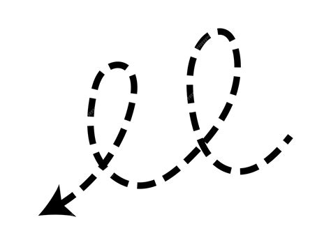 Premium Vector Dashed Arrow Set Vector Doodle Dot Line Thin Pointer