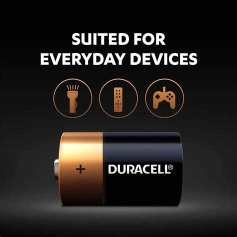 Duracell D2 Monet Type D Alkaline Batteries Suited For Everyday