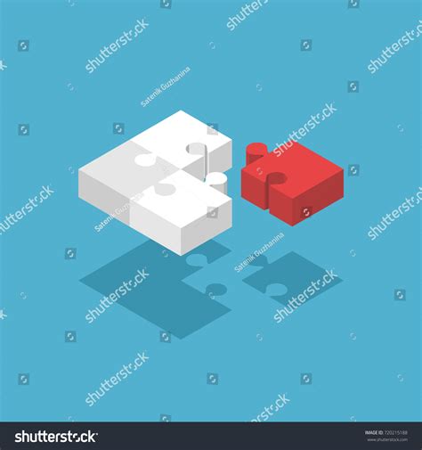 아이소메트릭 퍼즐 조각 4개 흰색 3개 스톡 벡터로열티 프리 720215188 Shutterstock
