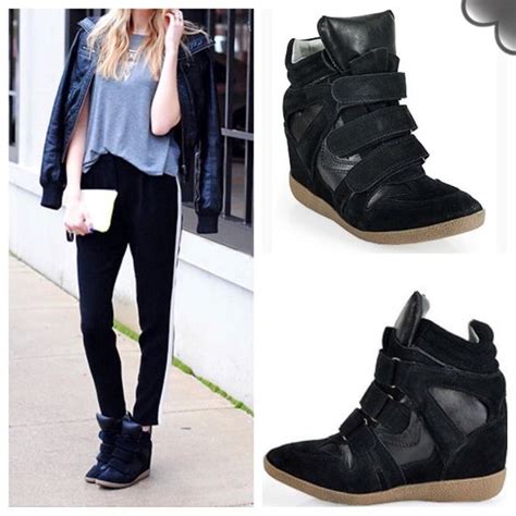 Steve Madden Black Wedge Sneakers