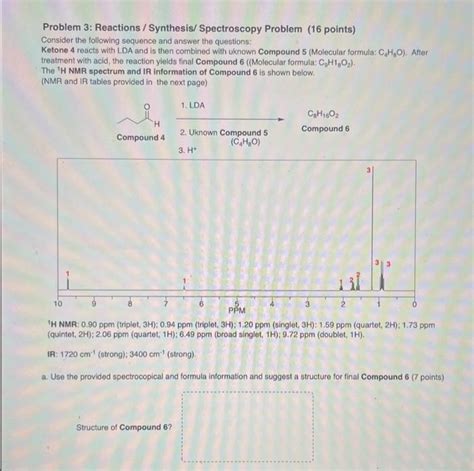 Solved Problem 3 Reactions Synthesis Spectroscopy Chegg