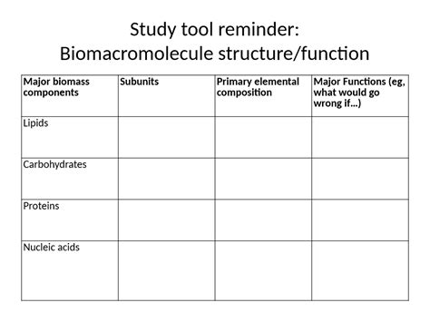 Biomacromolecule Structurefunction Diagram Quizlet