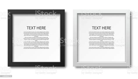 흰색과 검은색의 현실적인 벡터 사각형 그림 프레임 프레젠테이션을 위해 흰색 배경에 격리된 모형 0명에 대한 스톡 벡터 아트 및 기타 이미지 Istock