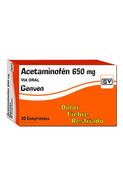 Acetaminofen Compdo Mg X Genven Limpiatodo