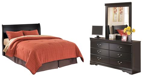 Huey Vineyard B128b45 Queen Sleigh Headboard Dresser And Mirror