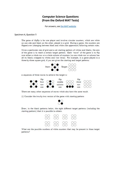 Solution Oxford Mat Test Computer Science Questions Studypool