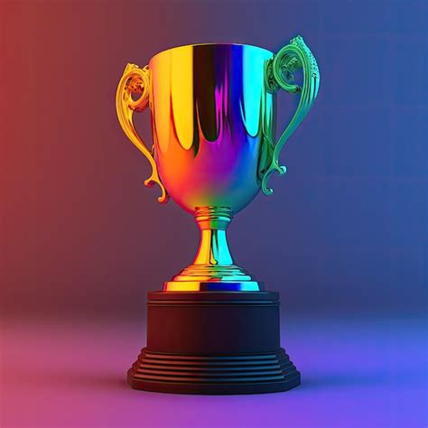 Premium Photo Ai Generated Trophy With Rgb Light