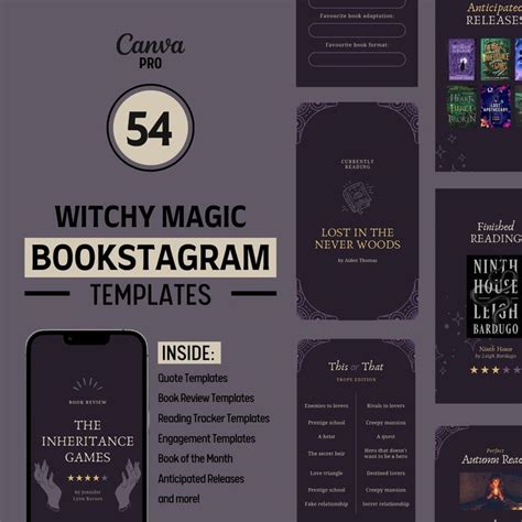 Bookstagram Templates Instagram Story Templates Cosy Witchy Magical