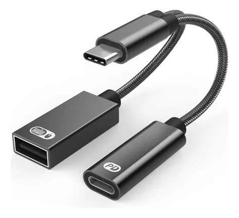 Adaptador Usb Otg Tipo C Cable Pd De 60 W Carga Rápida Color Azul