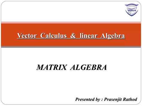 Matrix Algebra Ppt