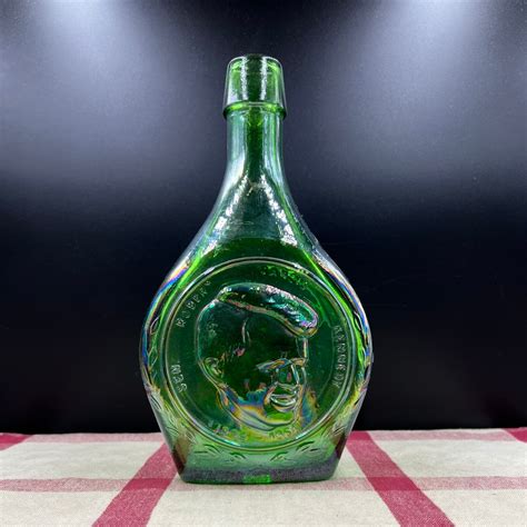 Vintage Wheaton Green Glass Bottle Robert Francis Kennedy Etsy