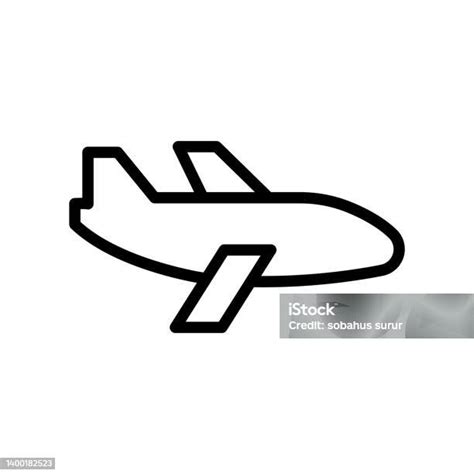 비행기 아이콘 벡터입니다 교통 항공 차량 선 아이콘 스타일 편집 가능한 간단한 디자인 일러스트 레이 션 개념에 대한 스톡 벡터 아트 및 기타 이미지 Istock