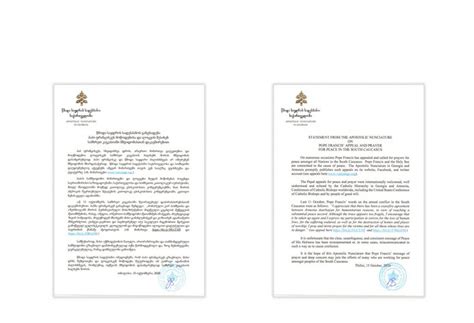 წმიდა საყდრის სადესპანოს განცხადება Nunziatura Apostolica Della Santa