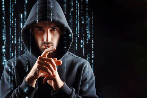 Premium Ai Image Male Hacker Cracking The Binary Code On Black