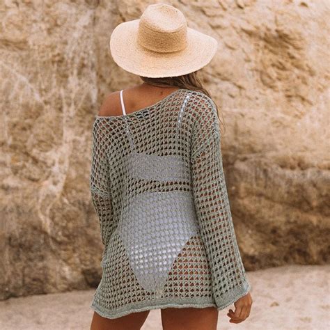Sexy Knit Crochet Swimsuit Beach Cover Up Boho Beach Hut