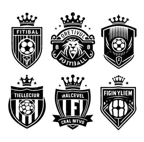 Football Soccer Sport Team Club Logo With Shield Crown And Ball Concept