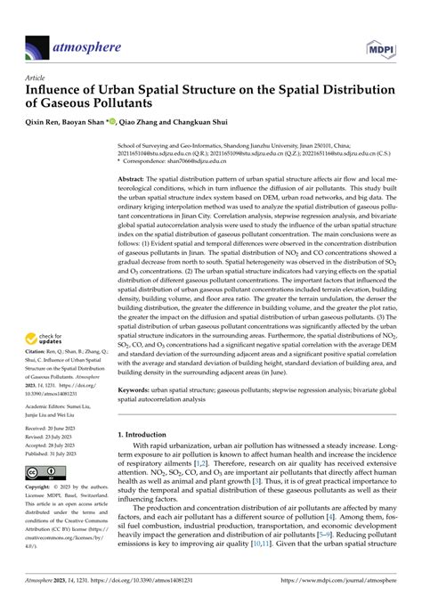 Pdf Influence Of Urban Spatial Structure On The Spatial Distribution