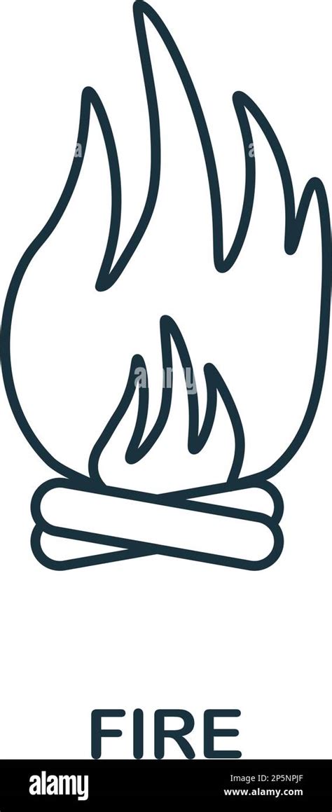 Fire Line Icon Monochrome Simple Fire Outline Icon For Templates Web Design And Infographics