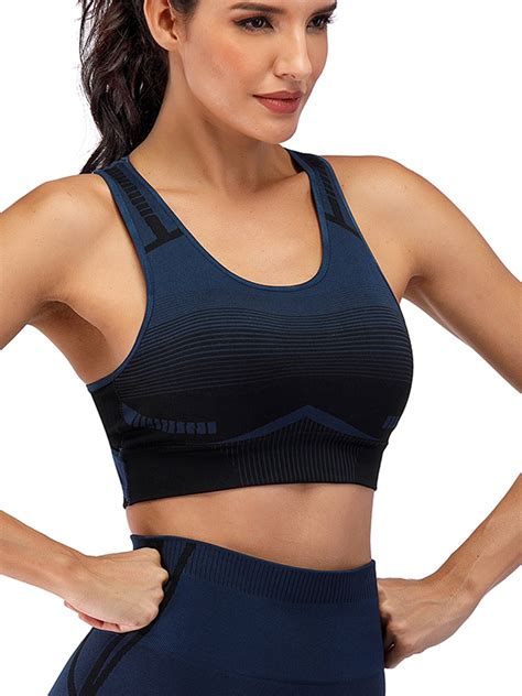 Women's Wirefree Yoga Bra Plus Size Sports Bra Racerback Top Work Out ...