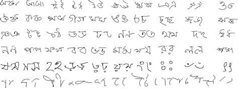 Samples Of Handwritten Bangla Characters First Five Rows Show Samples