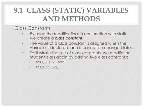 91 Class Static Variables And Methods Ppt Download