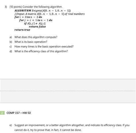 Solved 10 ﻿points ﻿consider The Following Algorithm A
