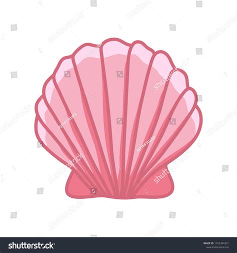 Cute Pink Sea Shell Hand Drawn Stock Vector Royalty Free Shutterstock