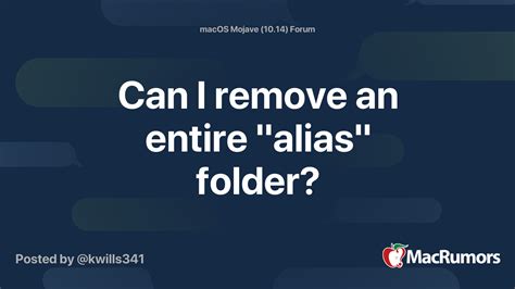 Can I Remove An Entire Alias Folder Macrumors Forums