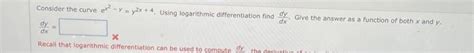 Solved Consider The Curve Ex² Y Y2x 4 Using