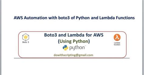 Aws Automation With Python Boto3 Api And Lambda Functions