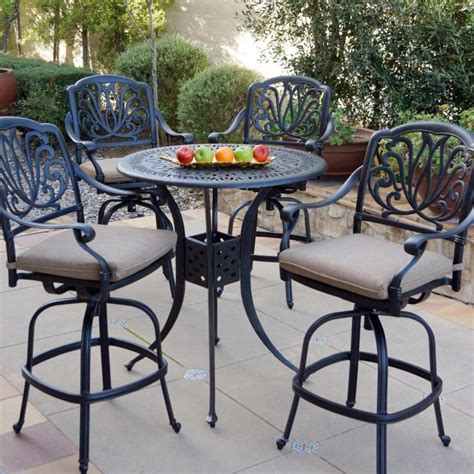 Set Up For A Fun Summer End Season With Outdoor High Top Table And Chairs