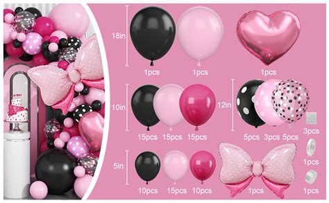 Kit Per Arco Di Palloncini Rosa E Nero Ghirlanda Di Palloncini A Pois