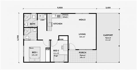 2 Bedroom Granny Flat Floor Plans Australia Floorplans Click