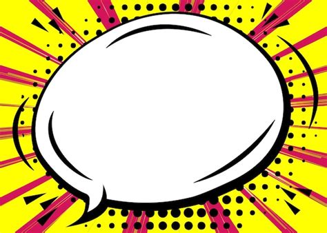 Pop Art Style Blank Speech Bubble Premium Vector