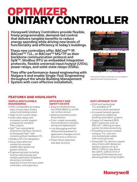 Honeywell Optimizer Unitary Manual Pdf