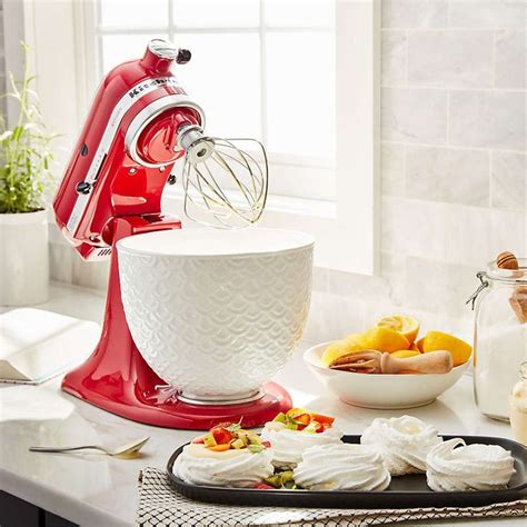 Kitchenaid Stand Mixer Mermaid Lace White 5 Qt Ceramic Mixing Bowl