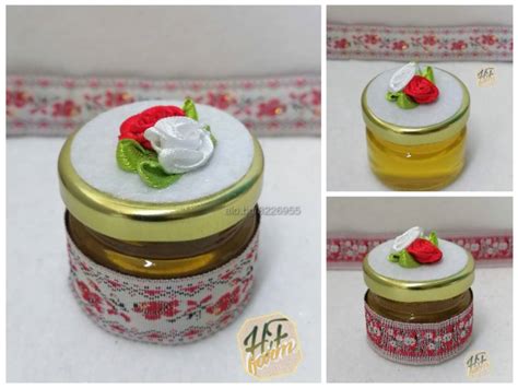 Бурканчета с мед украсени със етно мотиви Празнични украса Ръчно изработени Предлаг