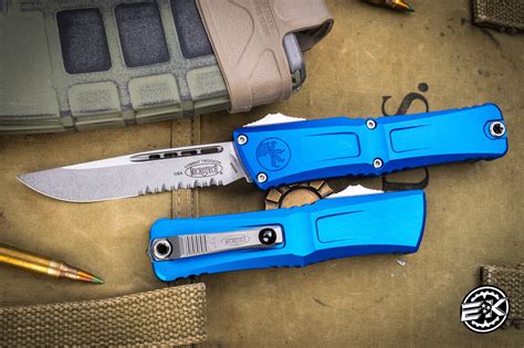 Microtech Combat Troodon Gen Iii Otf Automatic Knife Blue 4 Drop Point