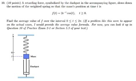 10 10 Points A Retarding Force Symbolized By The Dashpot In The