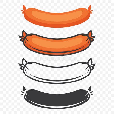 Flat Vector Sausage Set Cartoon Sausage Design Template Stock Vector