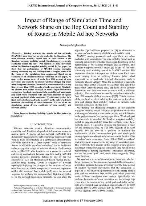 pdf impact of range of simulation time and network shape on the hop