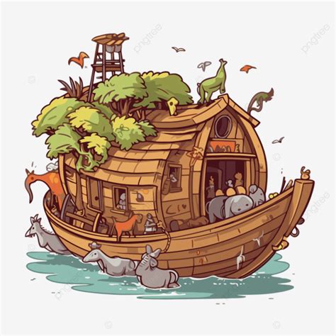 รูปark Clipart เรือโนอาห์ ภาพประกอบการ์ตูนในรูปแบบของเรือ เวกเตอร์ Png