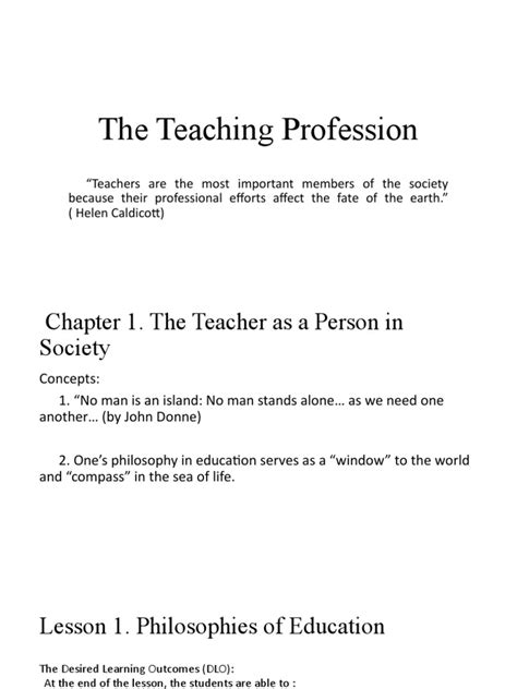The Teaching Profession Pdf Teaching Method Learning