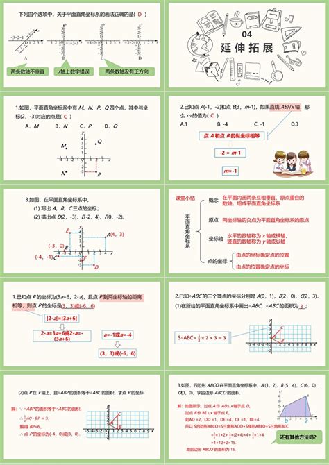 部编版七年级下册数学第七章平面直角坐标系简约创意ppt课件模板 卡卡办公