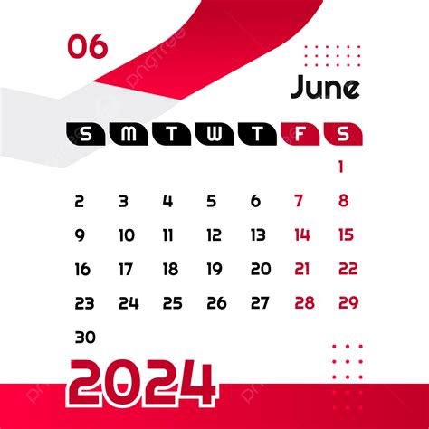 June 2024 Calendar Vector Design June 2024 Calendar June 2024