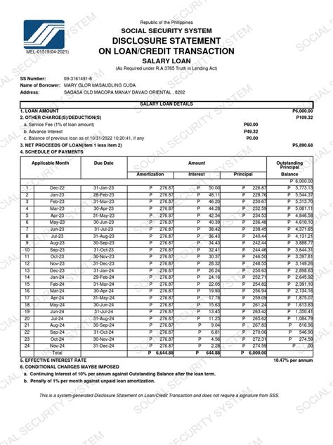 Sss Loan Pdf Loans Amortization Business