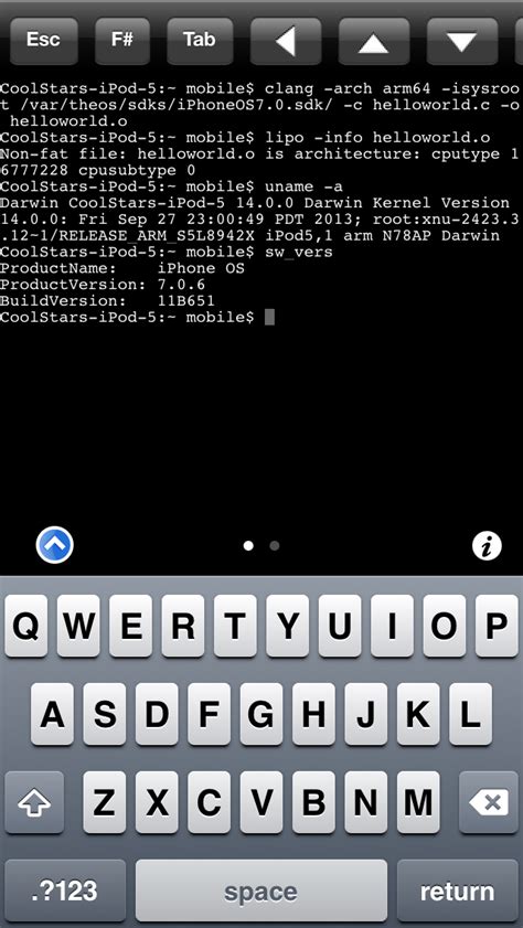 Arm64 Binary Successfully Compiled Without Os X Or Darling Rjailbreak