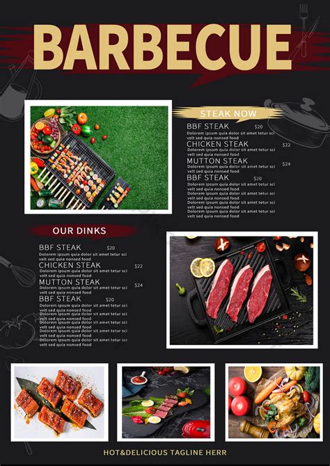 Bbq Restaurant Menu Template Psd Png Images Free Download Pikbest