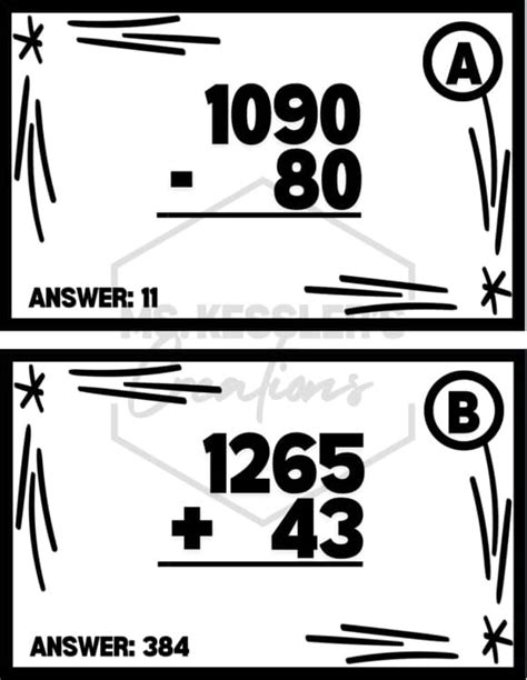 adding and subtracting whole numbers scavenger hunt by ms kessler s
